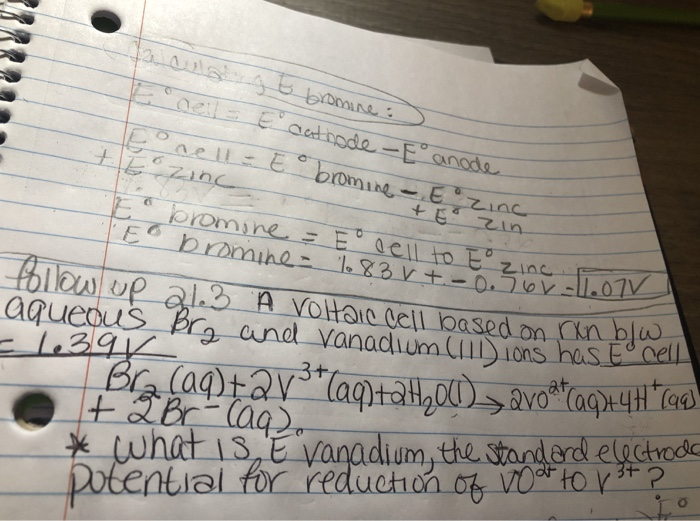 Solved a voltaic cell based on reaction between aqueous br2 | Chegg.com