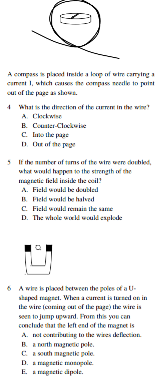 Solved A compass is placed inside a loop of wire carrying a | Chegg.com
