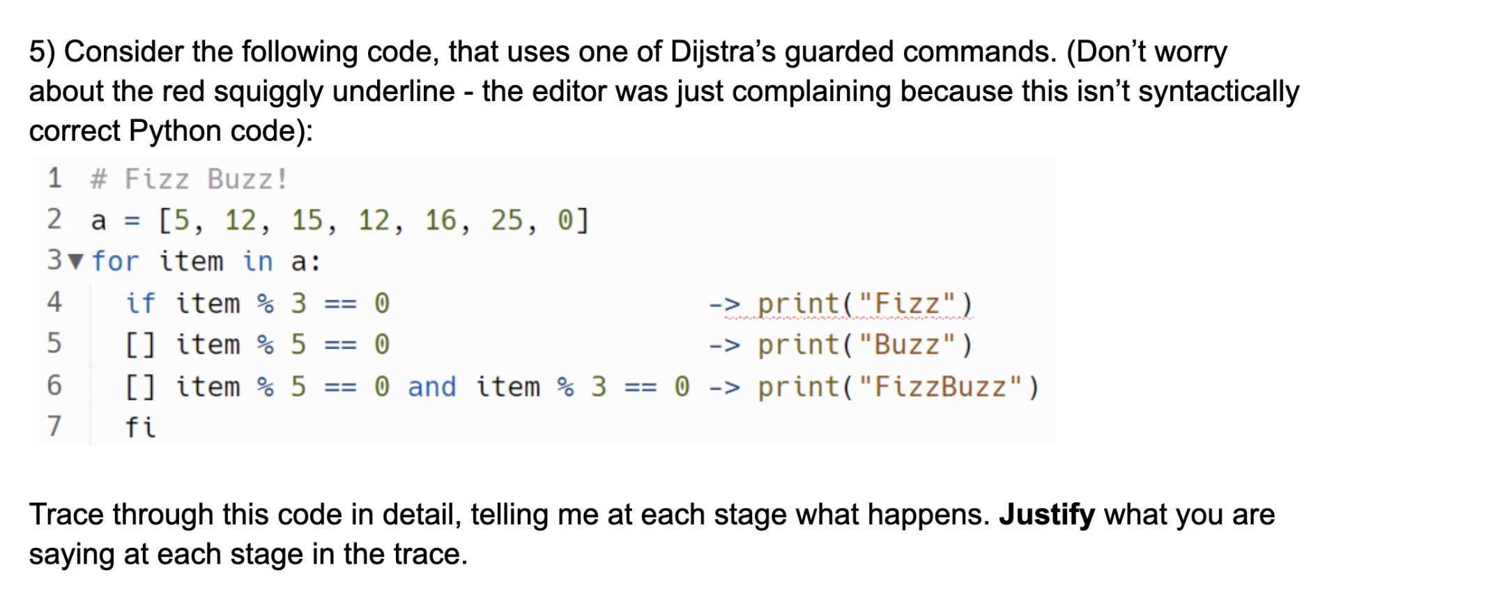 Solved Trace through this code in detail, telling me at each | Chegg.com