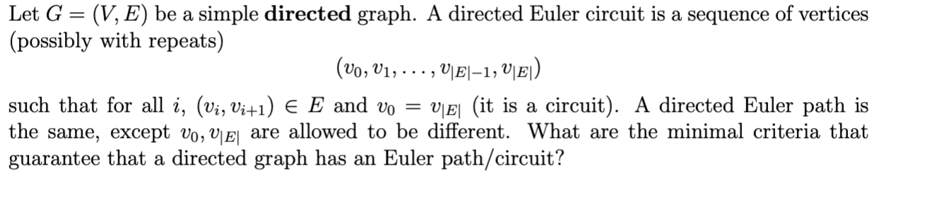 Solved = (vo, V1, ..., Let G = (V, E) be a simple directed | Chegg.com