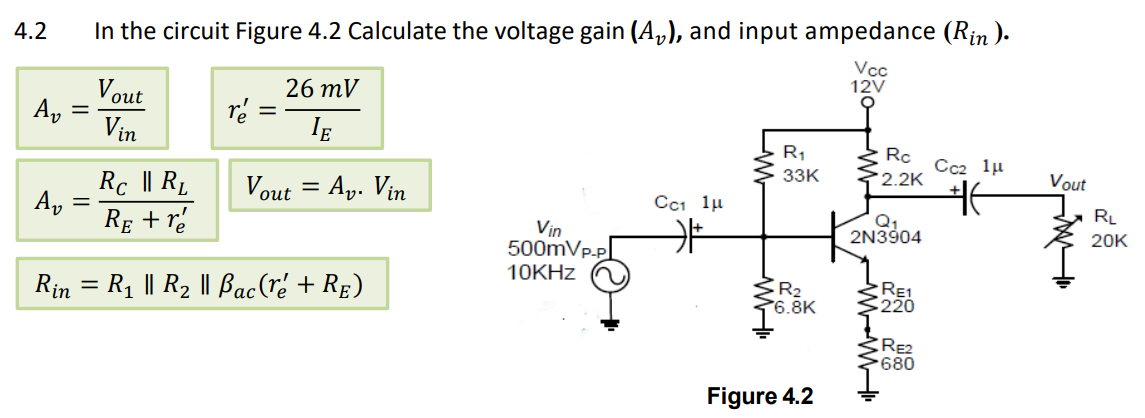 Solved 4.2 ﻿In the circuit Figure 4.2 ﻿Calculate the voltage | Chegg.com