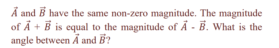 Solved A and B have the same non-zero magnitude. The | Chegg.com
