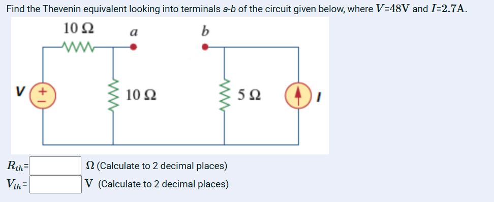 Solved Find the Thevenin equivalent looking into terminals | Chegg.com