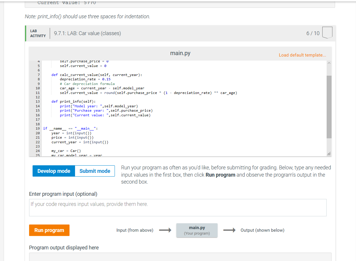 Python Zylab 97 Description Complete The Car Class 