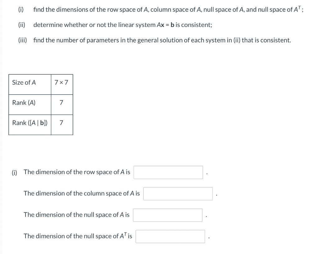 Solved Find the largest possible value for the rank of A and | Chegg.com