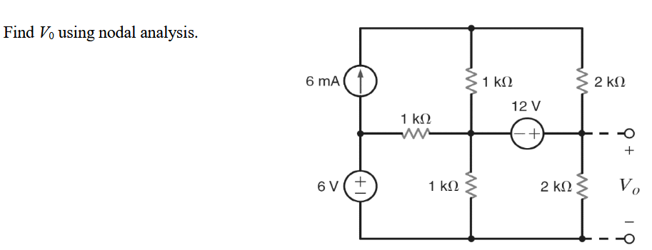 Solved Find V0 using nodal analysis. | Chegg.com