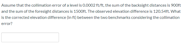 Solved Assume that the collimation error of a level is | Chegg.com