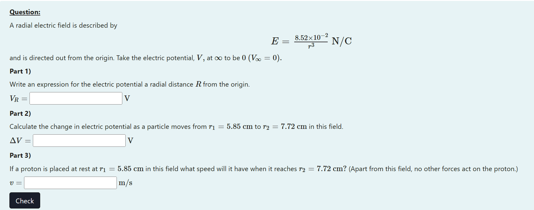 Solved Question: A radial electric field is described by | Chegg.com