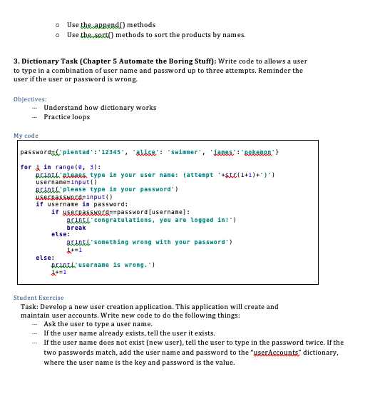 Solved Exercises 1 For Tasks (Chapter 2 Automate the Boring | Chegg.com