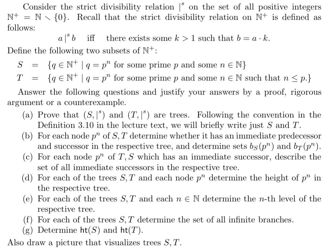 Consider the strict divisibility relation | on the | Chegg.com