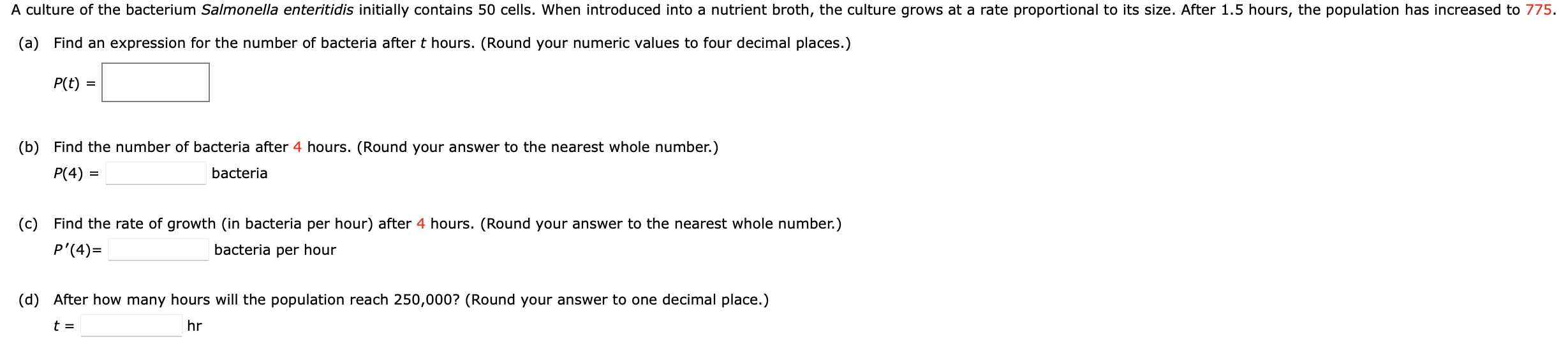 Solved (a) Find an expression for the number of bacteria | Chegg.com