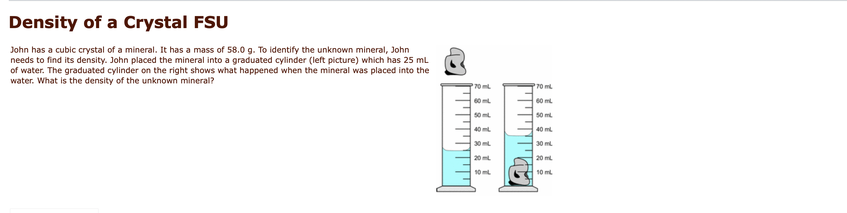 Solved Density of a Crystal FSU John has a cubic crystal of | Chegg.com