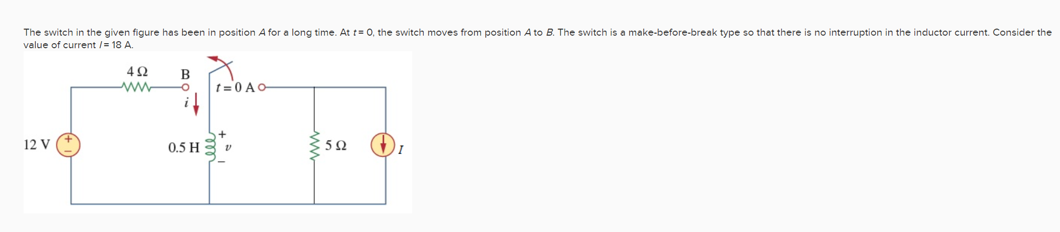 Solved The switch in the given figure has been in position A | Chegg.com