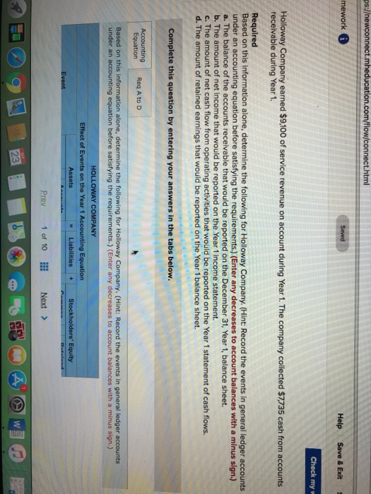 Solved ucation.com/flow/connect.html mework Help Save &Exit | Chegg.com