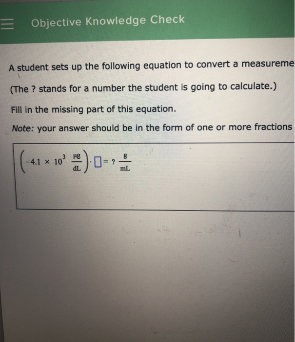 Solved Objective Knowledge Check A student sets up the | Chegg.com