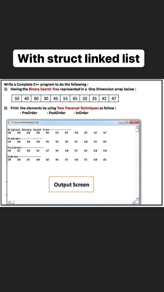Solved With struct linked list Write a Complete C++ program | Chegg.com