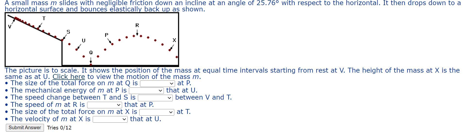 Solved A small mass m slides with negligible friction down | Chegg.com