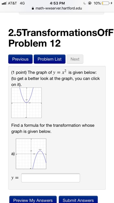 Solved AT&T 4G 4:50 PM math-wwserver.hartford.edu (1 point) | Chegg.com