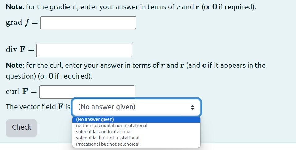 Solved Given r= x,y,z and r=∣r∣, evaluate the gradient of | Chegg.com
