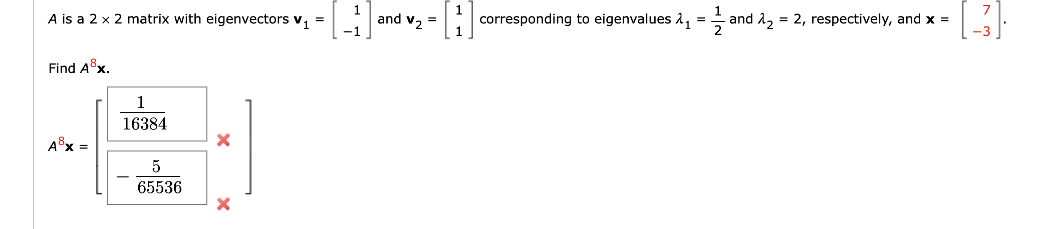 Solved \\( A \\) is a \\( 2 \\times 2 \\) matrix with | Chegg.com