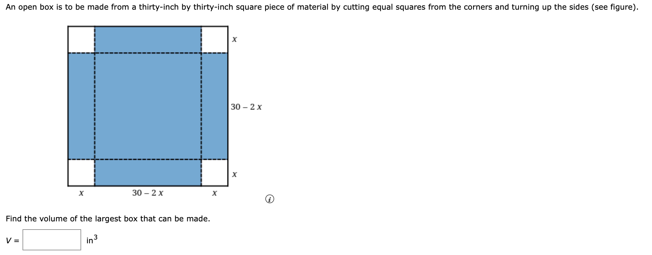 Solved Find the volume of the largest box that can be made. | Chegg.com