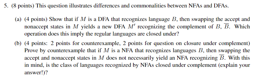 Solved 5. (8 points) This question illustrates differences | Chegg.com