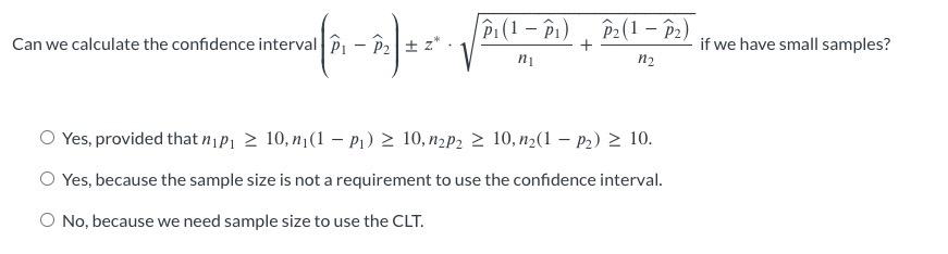 Solved Can we calculate the confidence interval | Chegg.com
