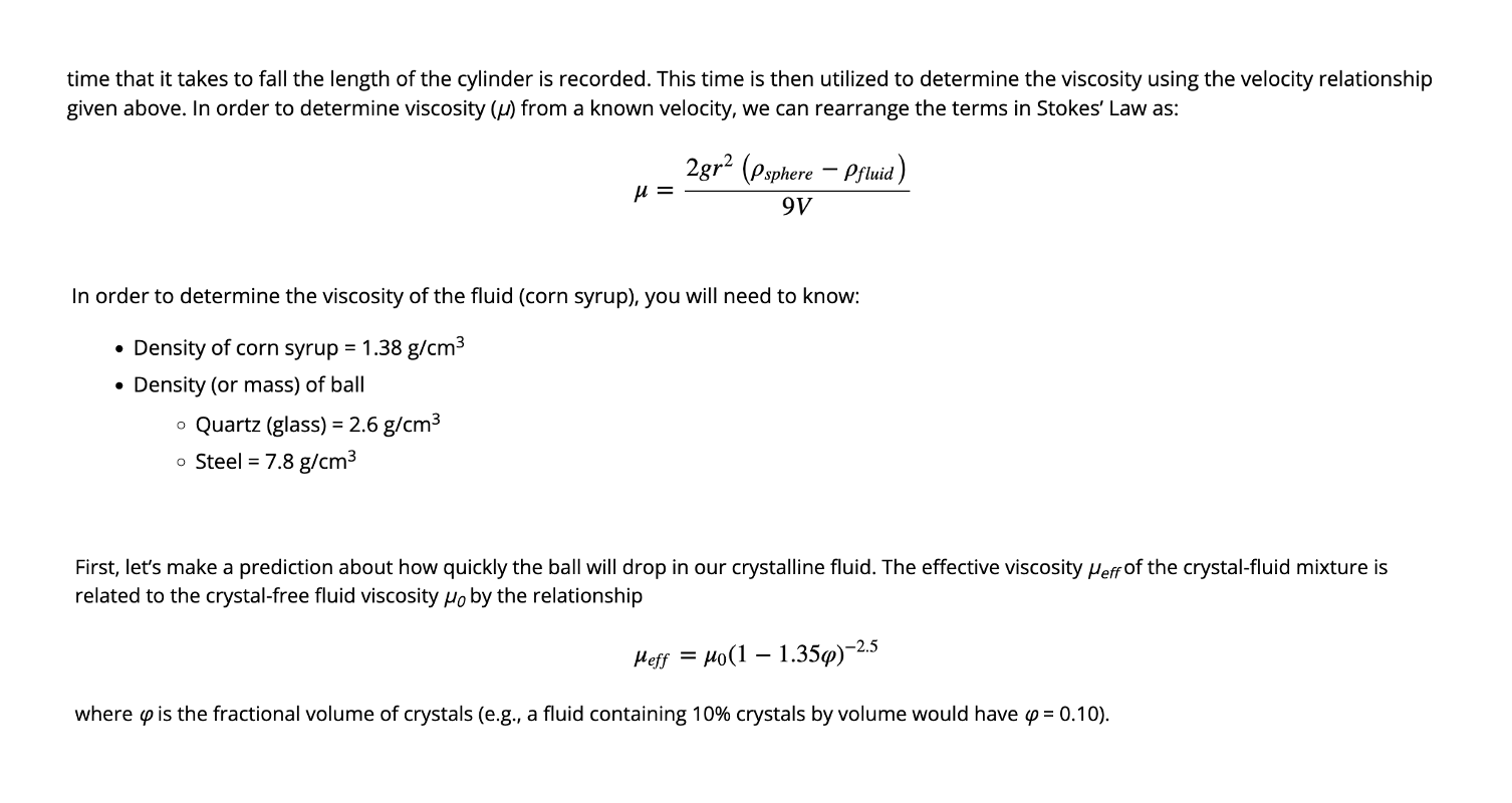 Solved 1. ﻿The “true” ﻿viscosity of corn syrup at room | Chegg.com
