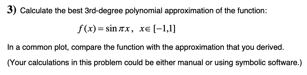 Solved 3) Calculate the best 3rd-degree polynomial | Chegg.com