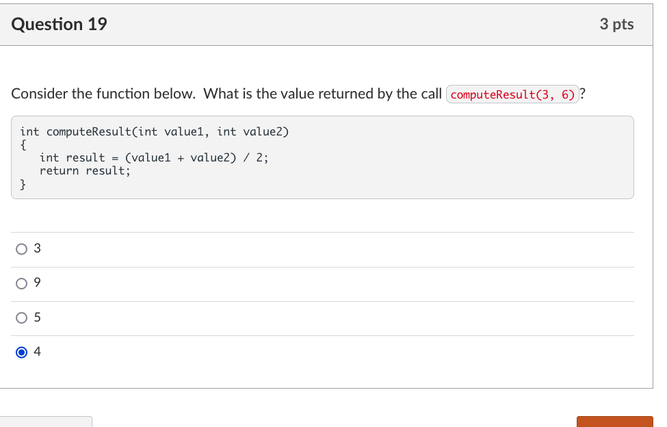 Solved Consider the function below. What is the value | Chegg.com