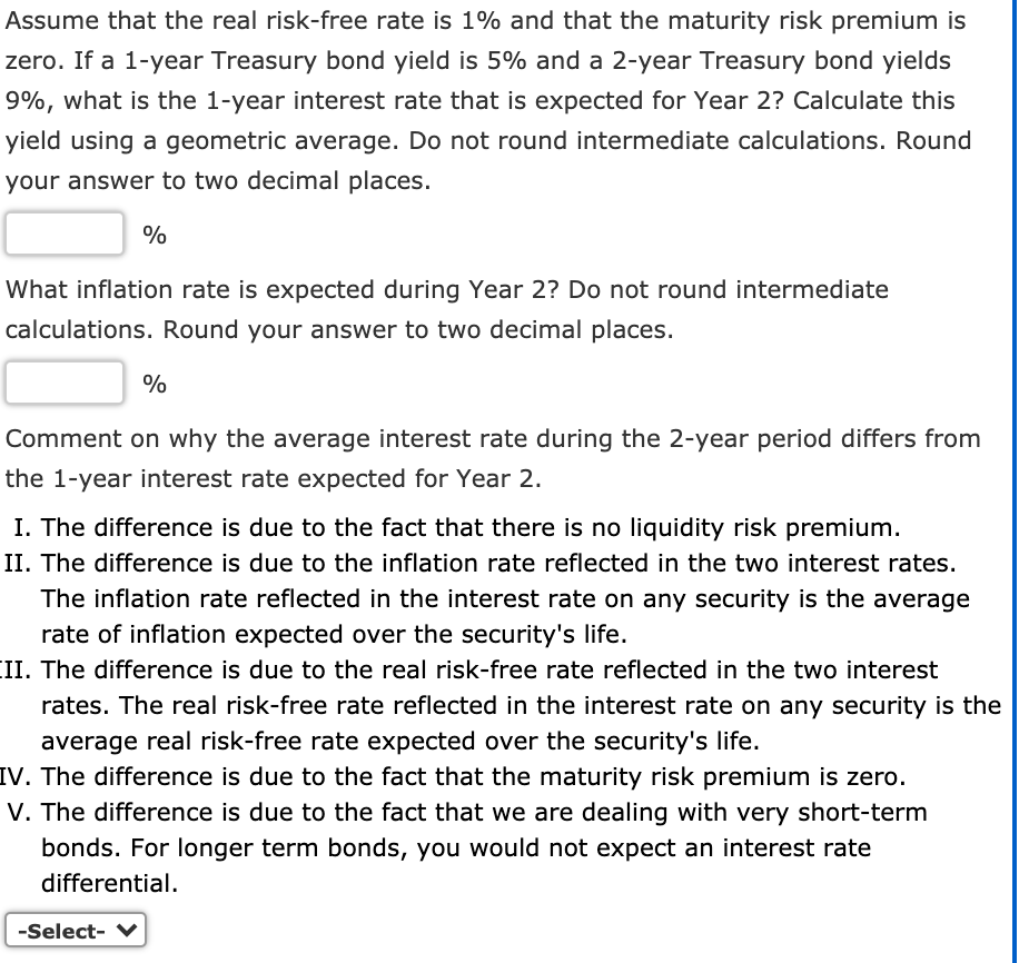 Solved Assume that the real risk-free rate is 1% and that | Chegg.com