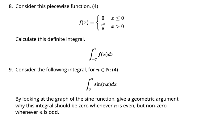 Solved 8. Consider this piecewise function. (4) | Chegg.com
