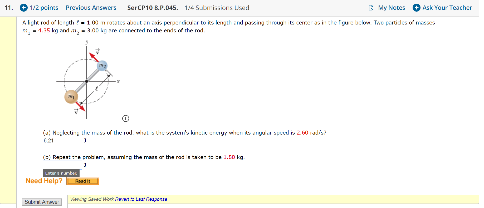 Solved 1 2 Points Sercp10 8 P 045 My Notes Ask Your Teacher
