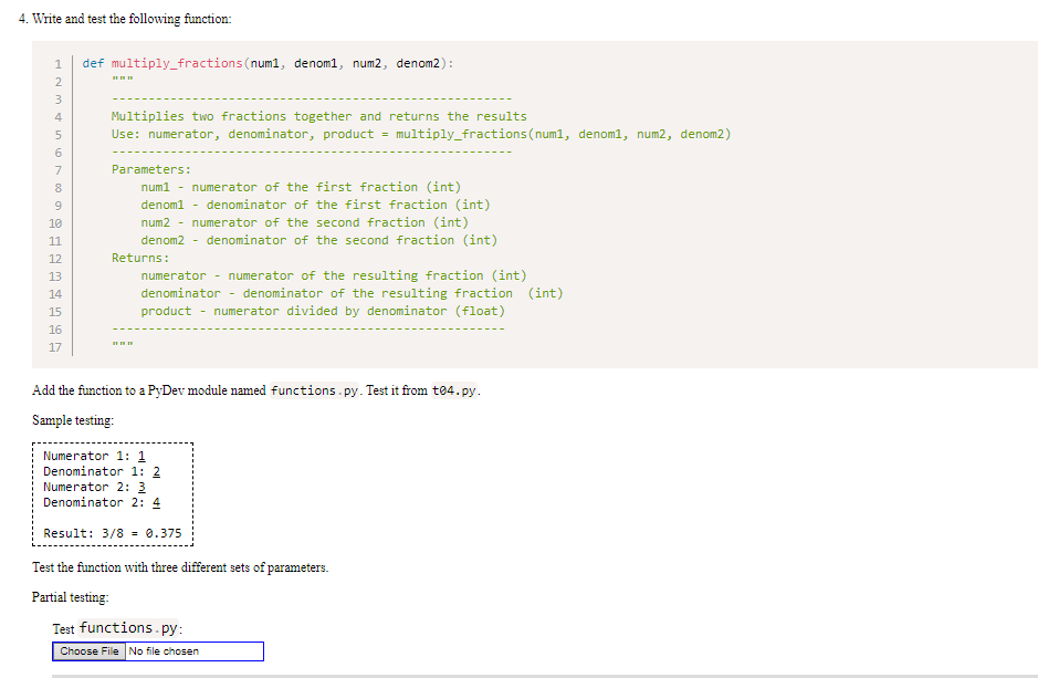 Solved 4. Write and test the following function: def | Chegg.com