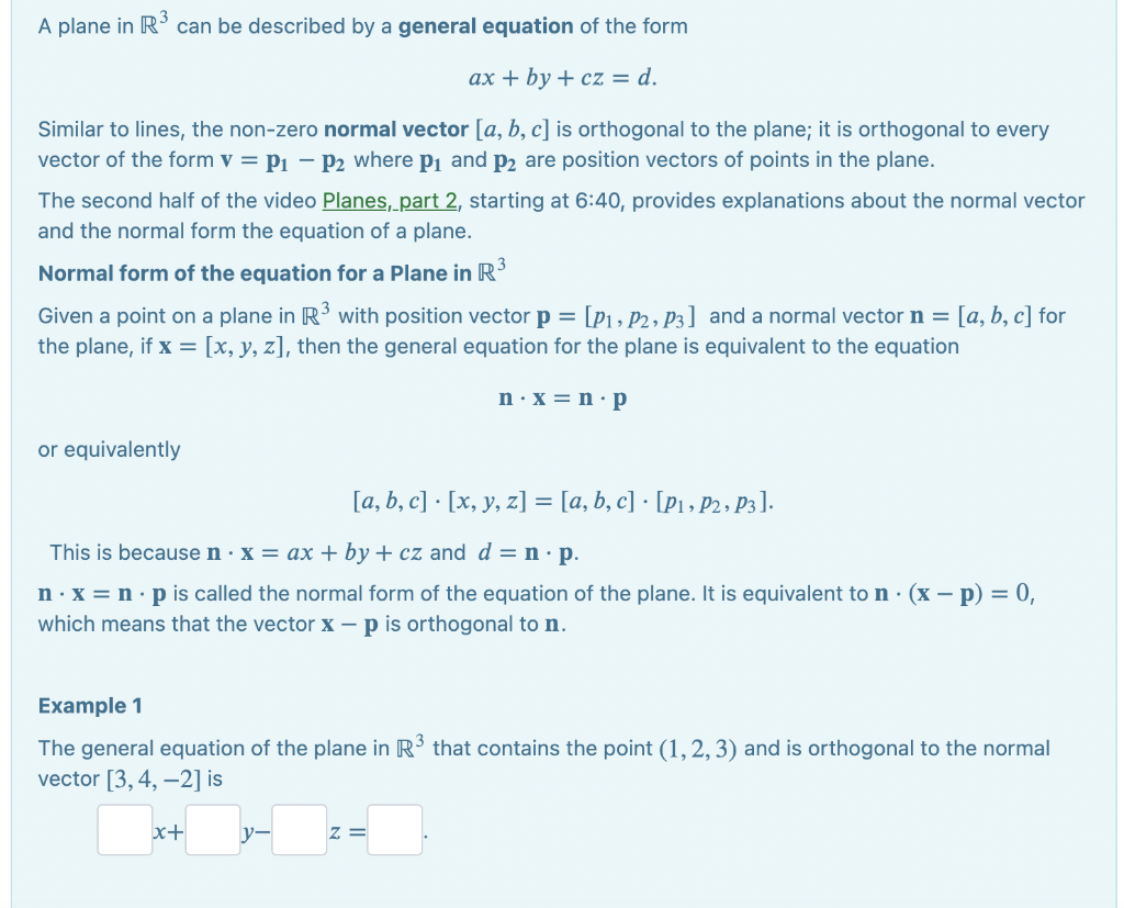 Solved Parametric equations for a plane in 3-dimensional | Chegg.com