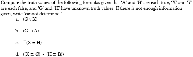 Solved Compute the truth values of the following formulas | Chegg.com