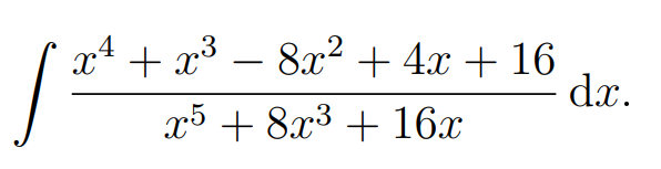 Solved x4 + x3 8x2 + 4x + 16 dx. X5 + 8x3 + 16x _ | Chegg.com