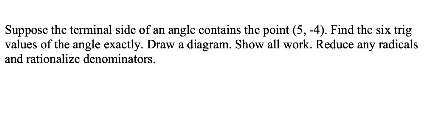 Solved Suppose the terminal side of an angle contains the | Chegg.com