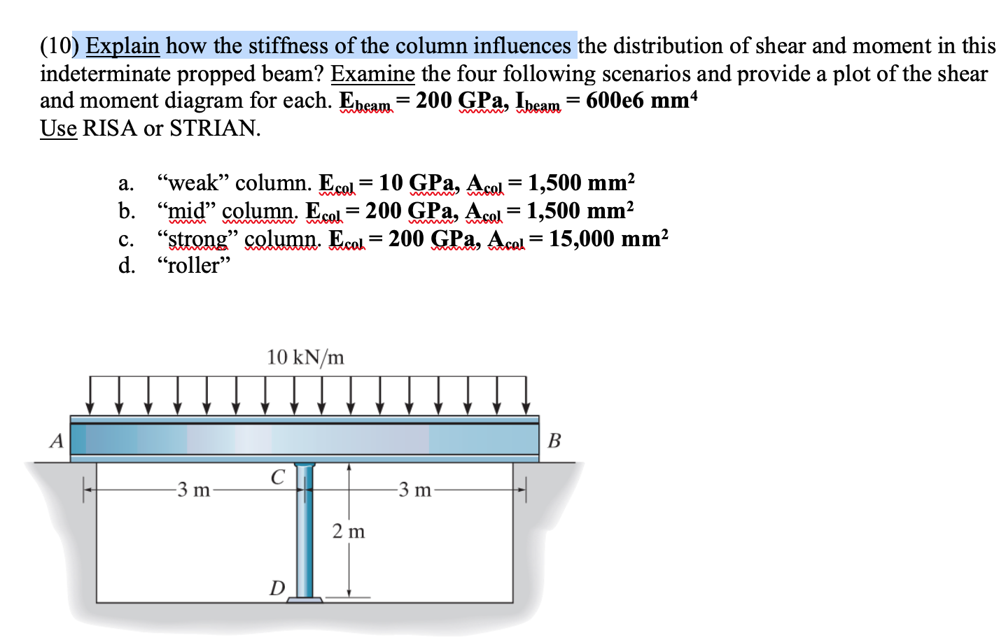 Solved (10) Explain how the stiffness of the column | Chegg.com