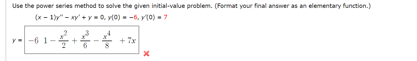 Solved Use the power series method to solve the given | Chegg.com