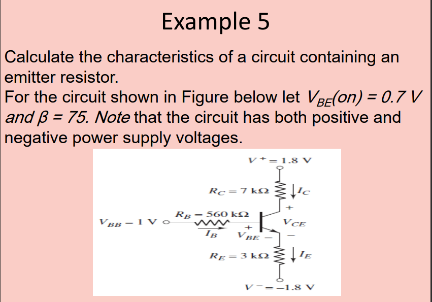 Solved For the circuit shown in Figure below let VBE (on) = | Chegg.com