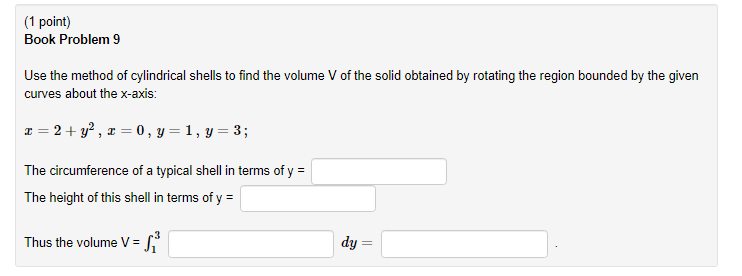 Solved (1 point) Book Problem 9 Use the method of | Chegg.com