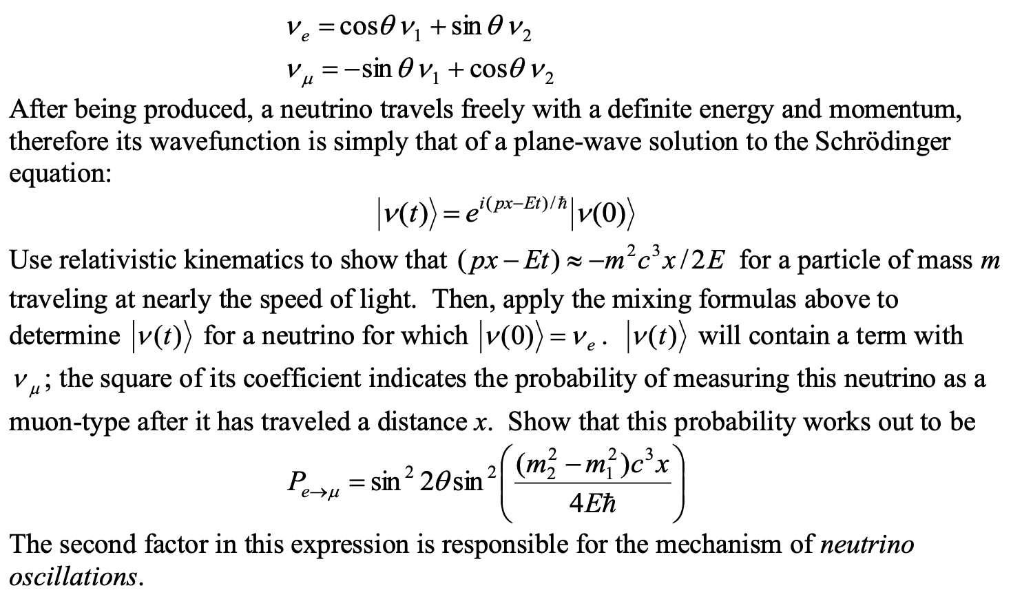 Solved Neutrinos are electrically neutral particles that | Chegg.com