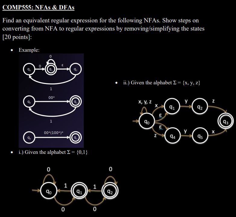 Solved COMP555: NFAs & DFAs Find an equivalent regular | Chegg.com