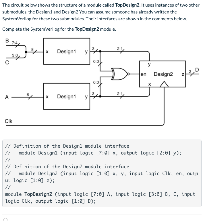 Solved The circuit below shows the structure of a module | Chegg.com