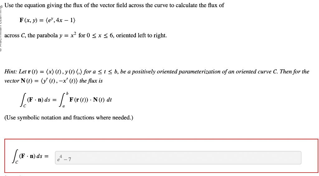 Solved Use the equation giving the flux of the vector field | Chegg.com
