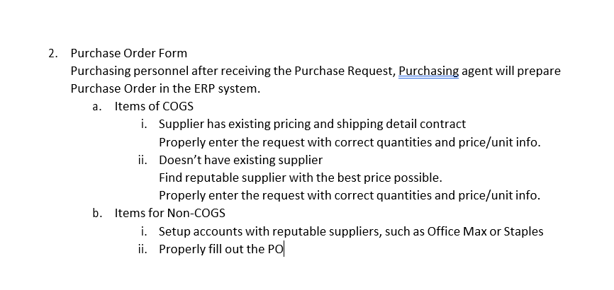 Solved 1. The following is a narrative of internal control | Chegg.com