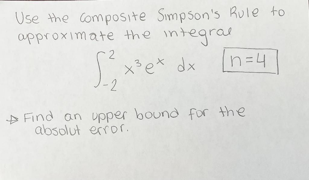Solved Use the composite Simpson's Rule to approximate the | Chegg.com