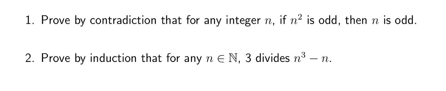 Solved 1. Prove by contradiction that for any integer n, if | Chegg.com