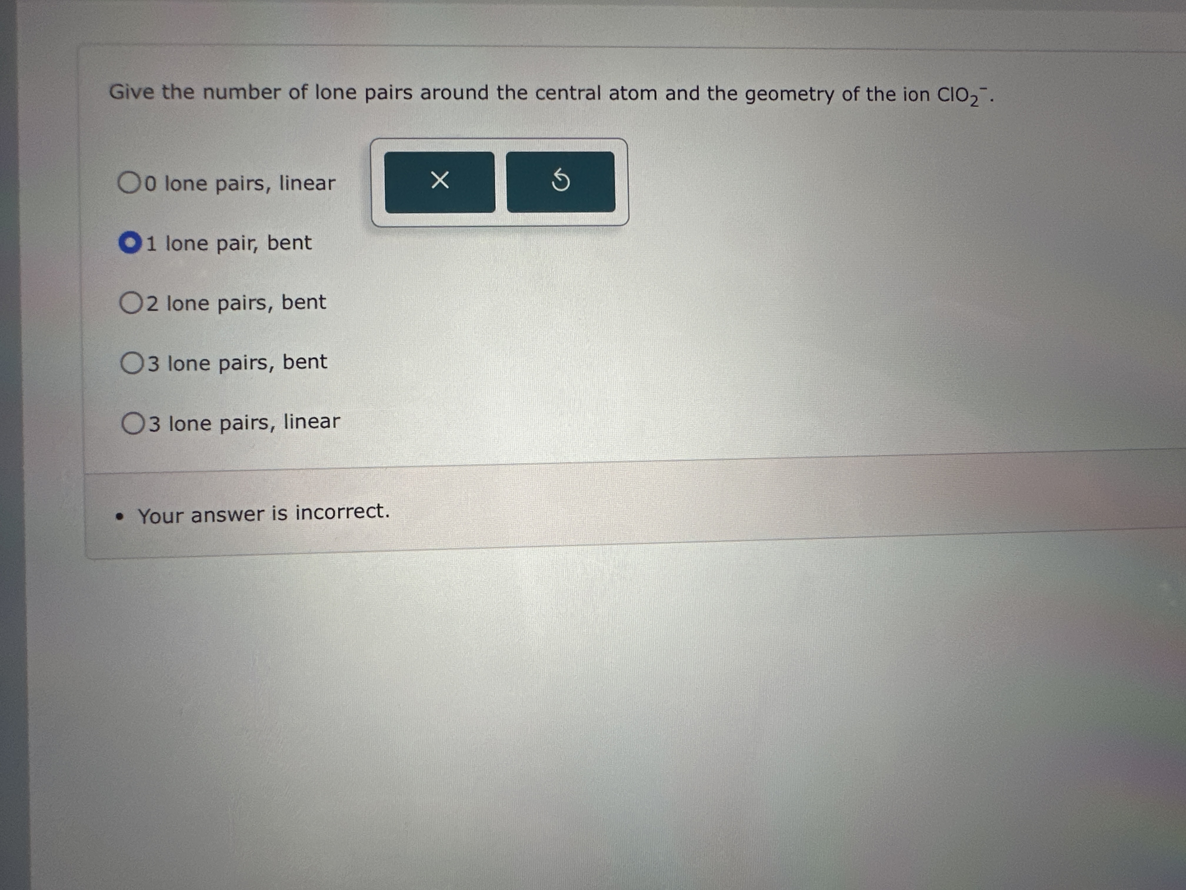 Solved Give the number of lone pairs around the central atom | Chegg.com